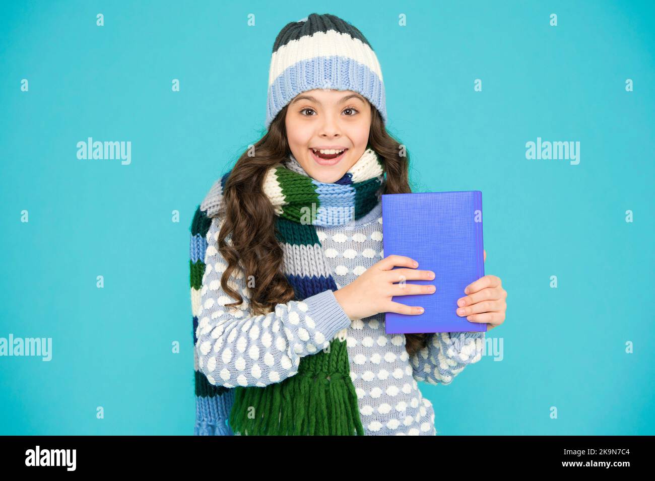 Little book lover. Visit poetry event. Leisure in winter time ...