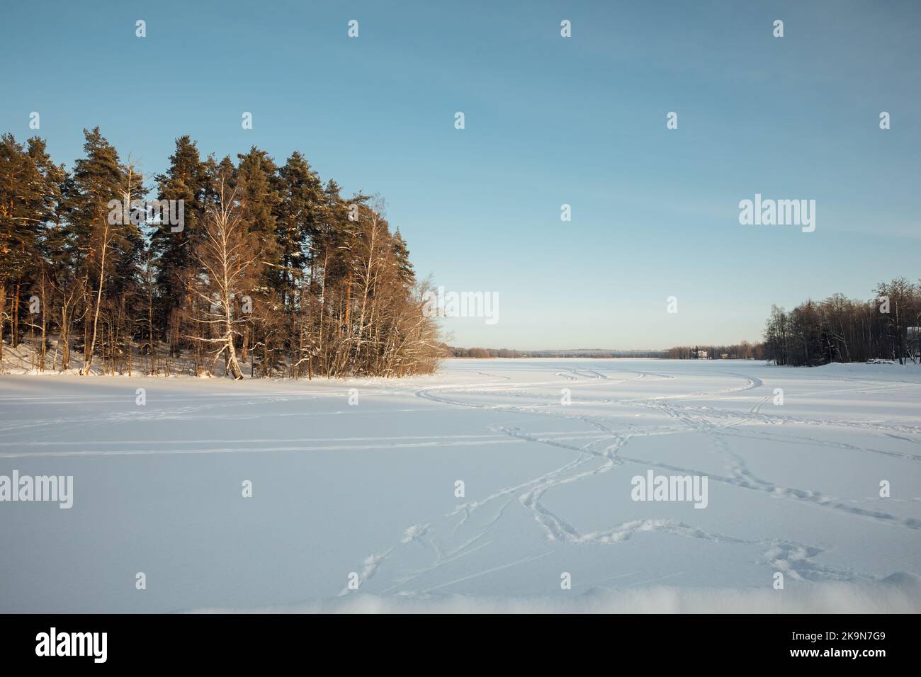 beautiful winter landscape snow-covered forest nature journey Stock ...