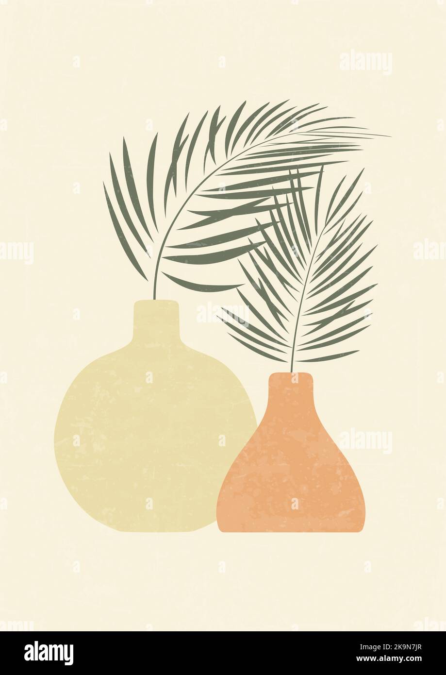 Contemporary textured art poster with pottery illustration Stock Vector ...