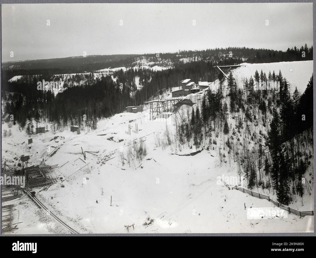 Bridge construction on the Öre River on March 2, 1917 Stock Photo - Alamy