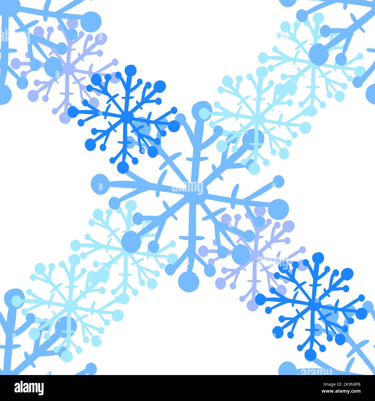Seamless background. Abstract pattern with blue snowflakes. Vector ...