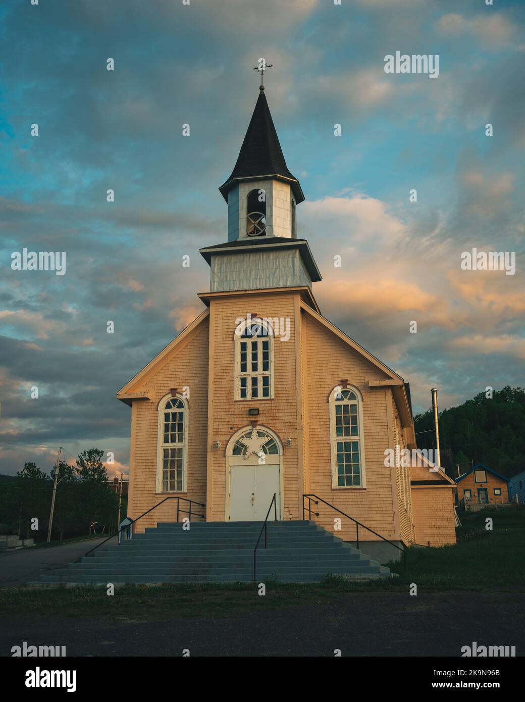 Historic church at sunset, La Martre, Québec, Canada Stock Photo - Alamy