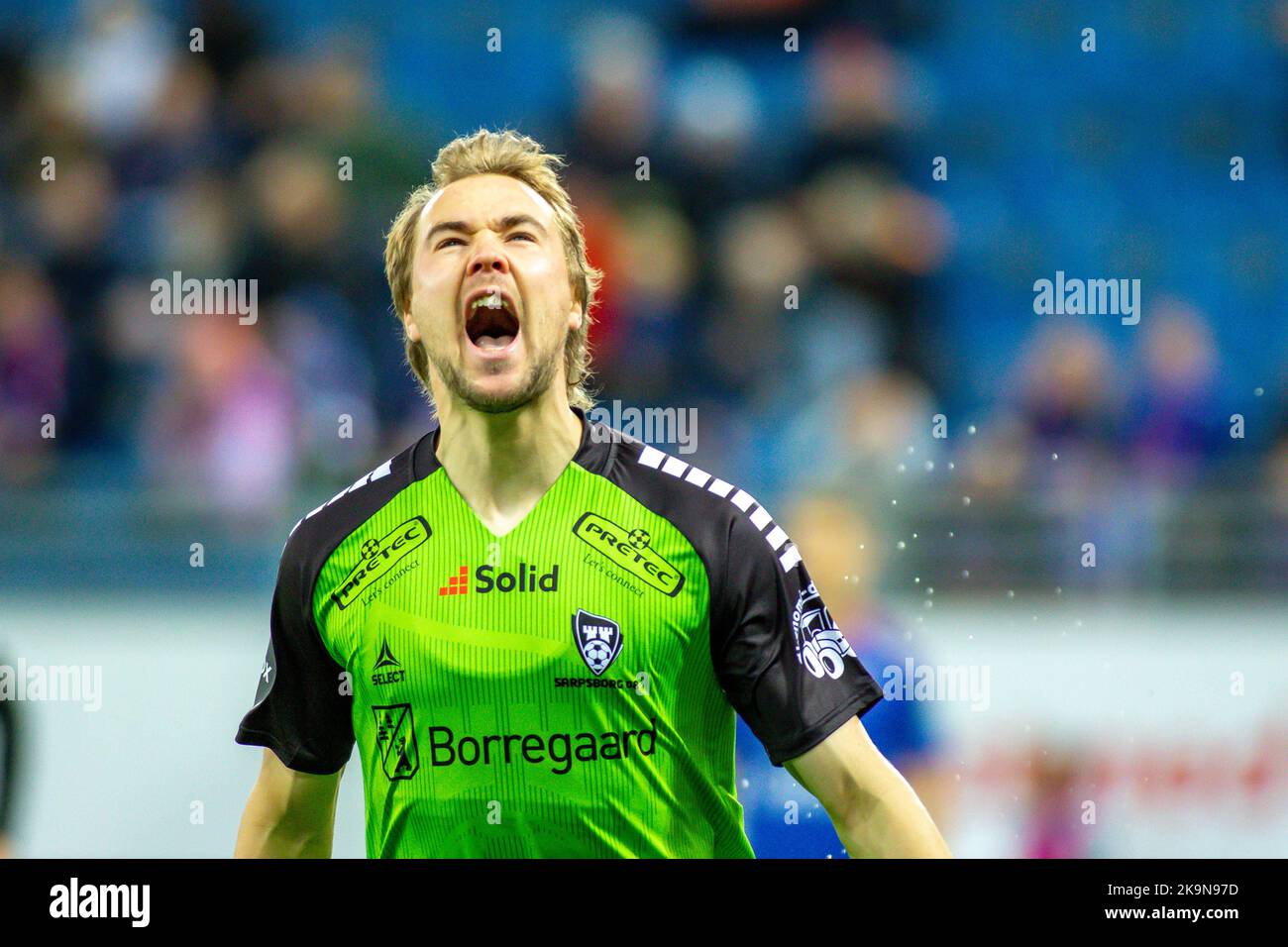 Oslo, Norway, 29 October 2022, Sarpsborg 08's Simon Tibbling celebrates ...