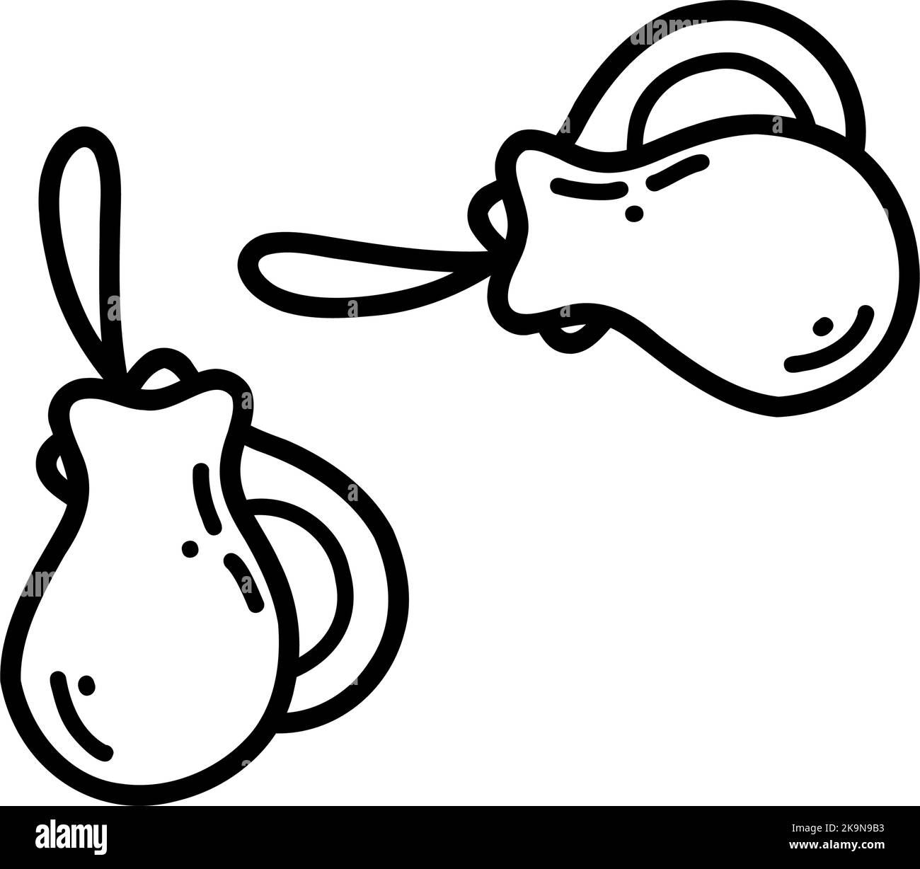 Doodle castanets. Vector sketch illustration of musical instrument ...