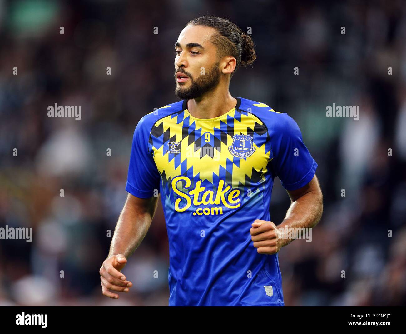 Everton's Dominic Calvert-Lewin warming up ahead of the Premier League ...