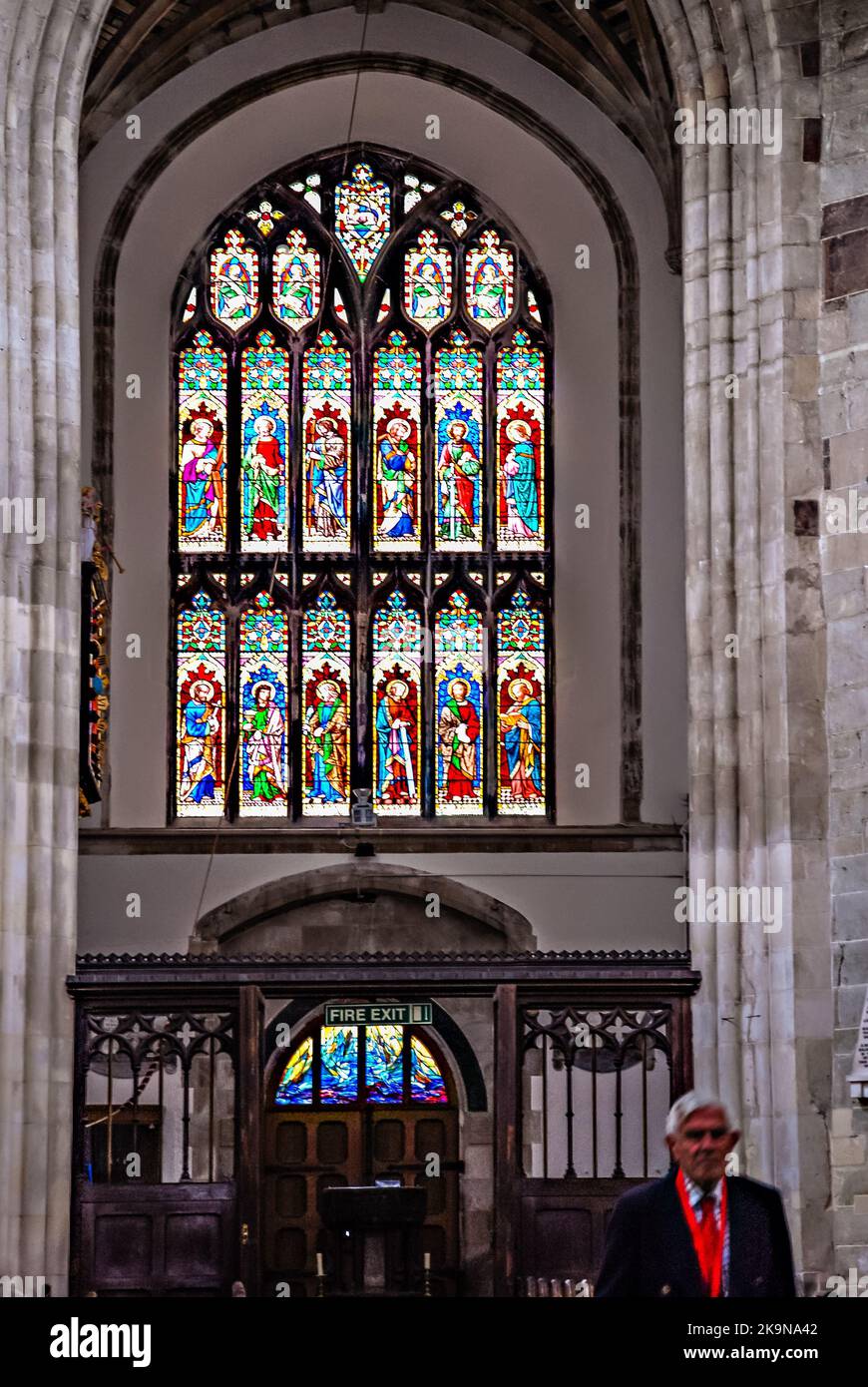 Wimborne Minster, Dorset. Stained Glass Window Stock Photo - Alamy