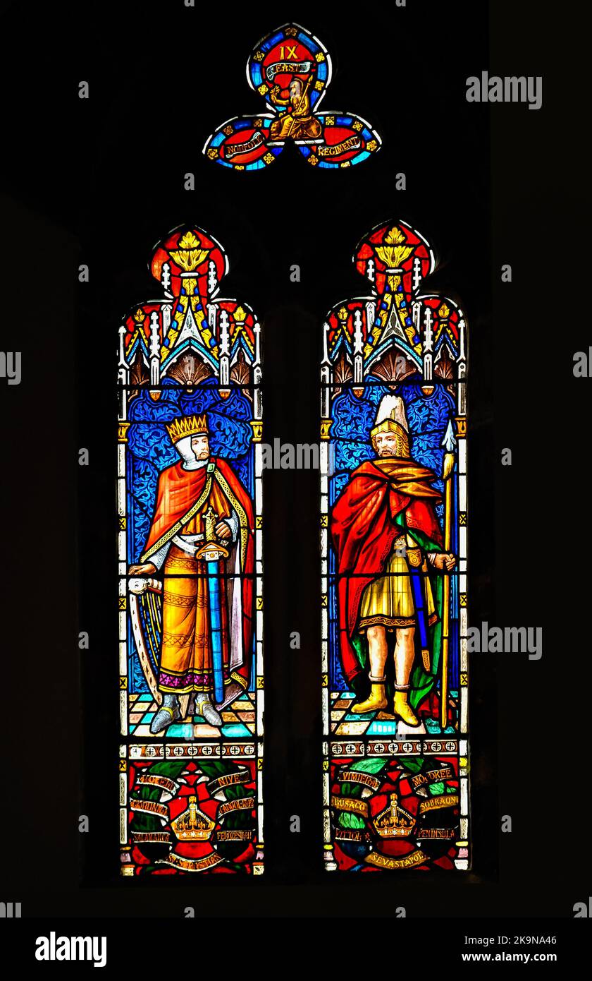 Wimborne Minster, Dorset. Stained Glass Window Stock Photo - Alamy