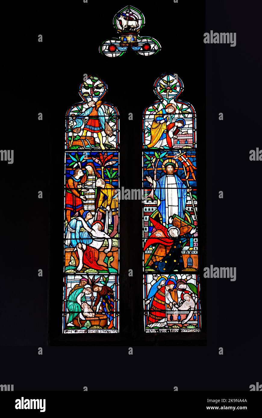 Wimborne Minster, Dorset. Stained Glass Window Stock Photo - Alamy