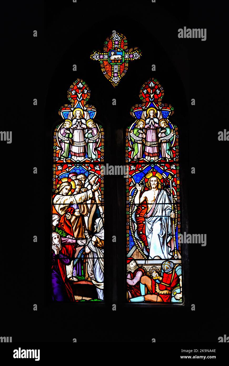 Wimborne Minster, Dorset. Stained Glass Window Stock Photo - Alamy
