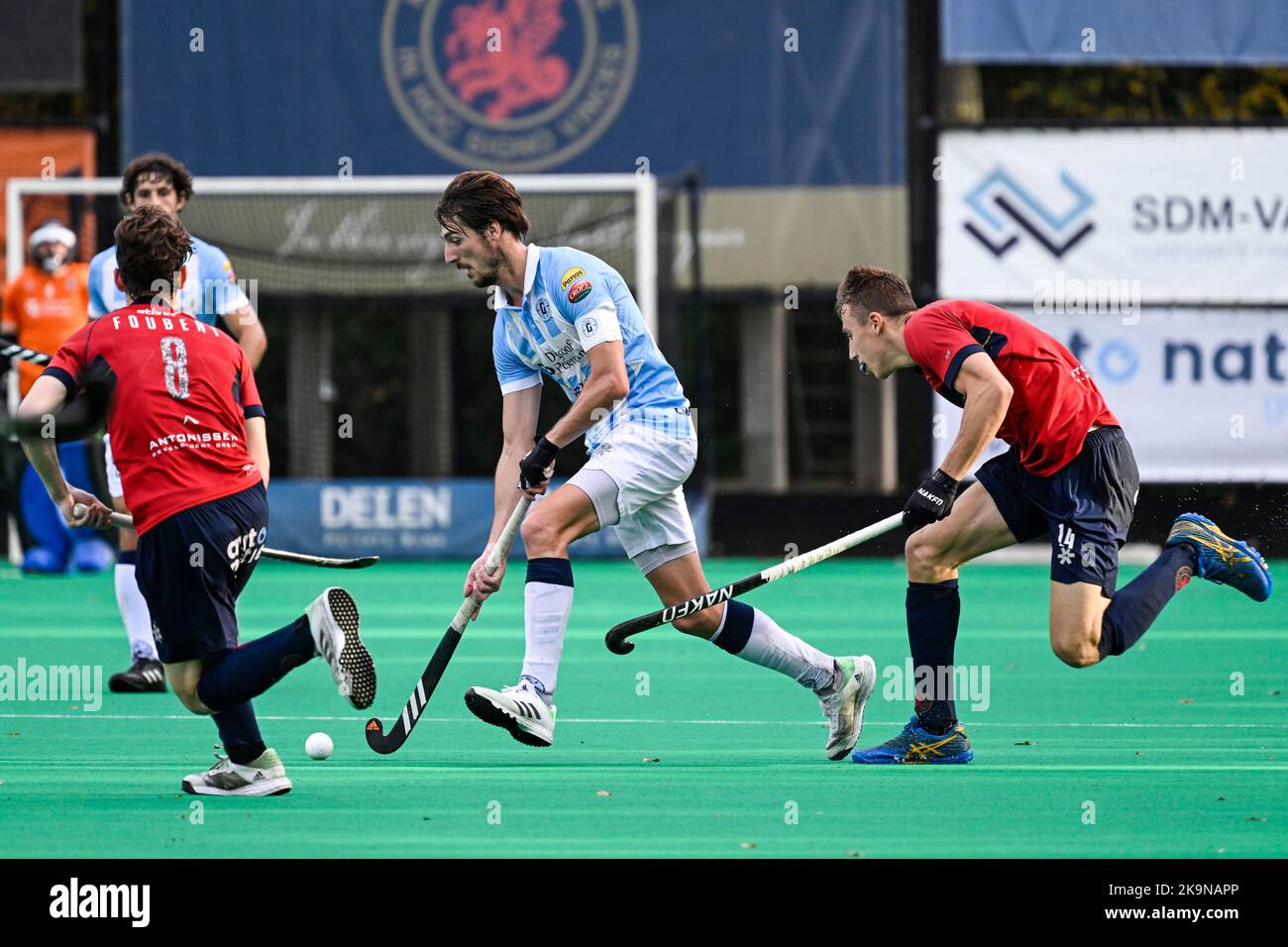 Gantoise's Antoine Kina and Dragons' Thomas Crols pictured in action ...