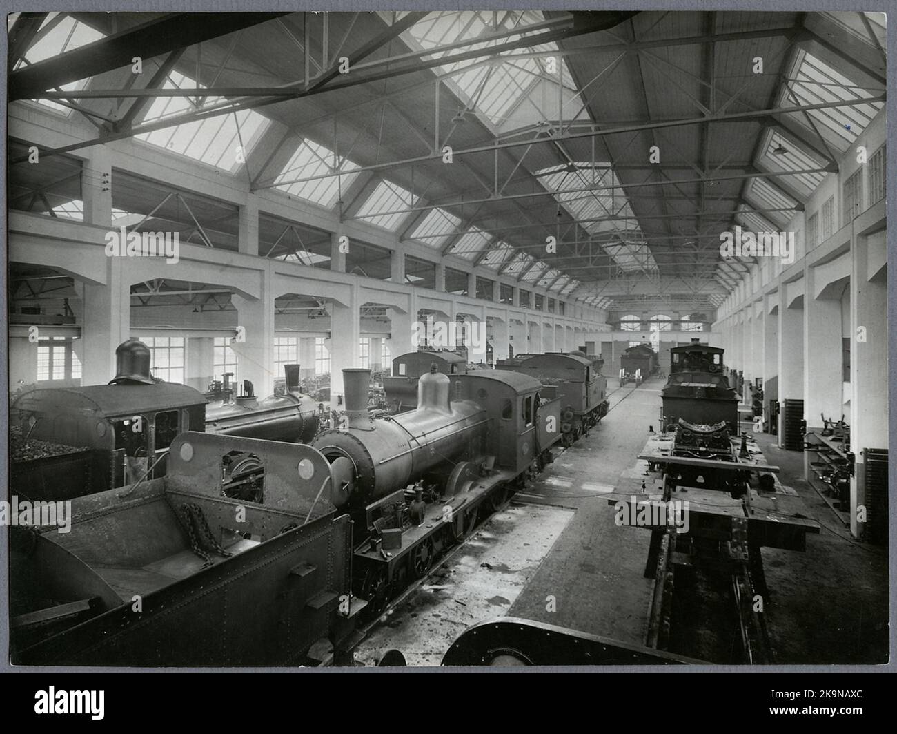 The locomotive hall at Tillberga railway workshops Stock Photo - Alamy