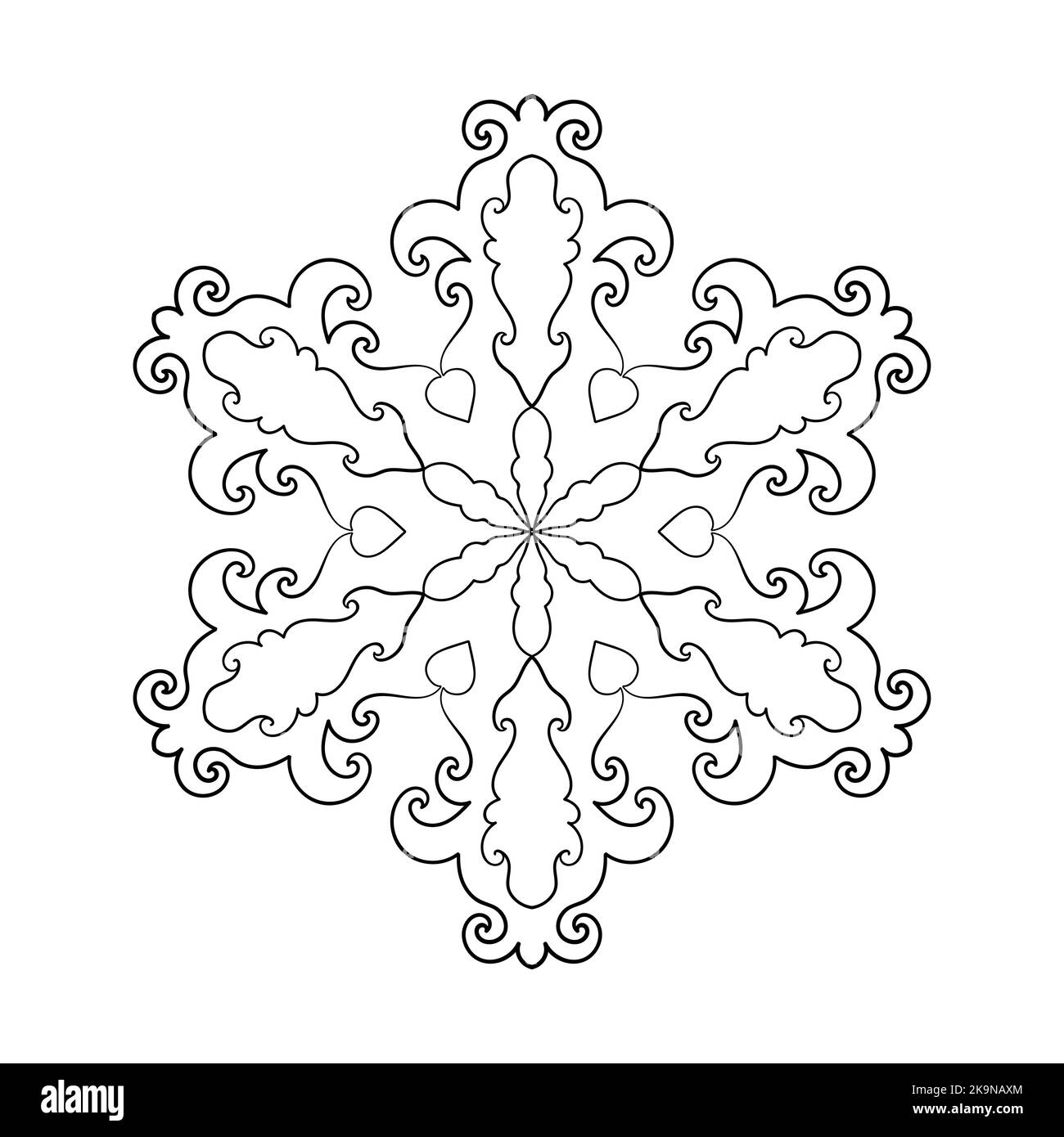 Snowflake on white background. Outline shape. Vector illustration Stock ...