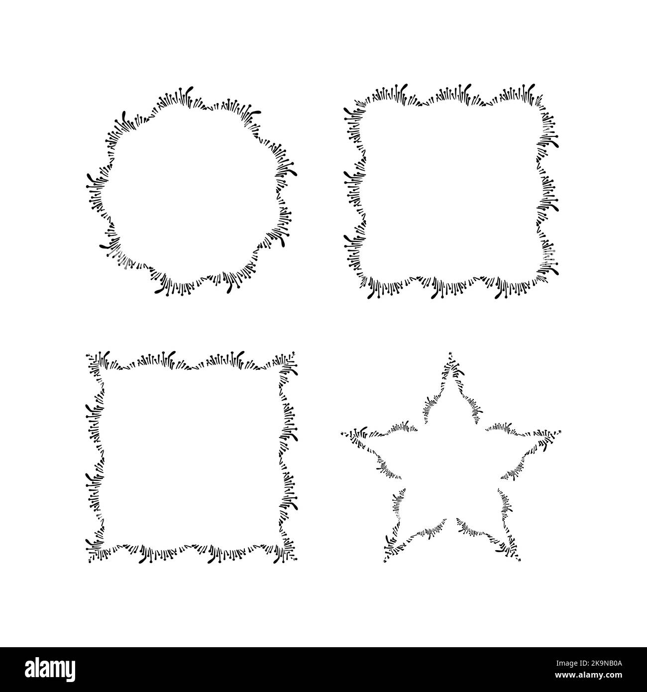 Set of vector floral frames. Decorative design element with botanical ...