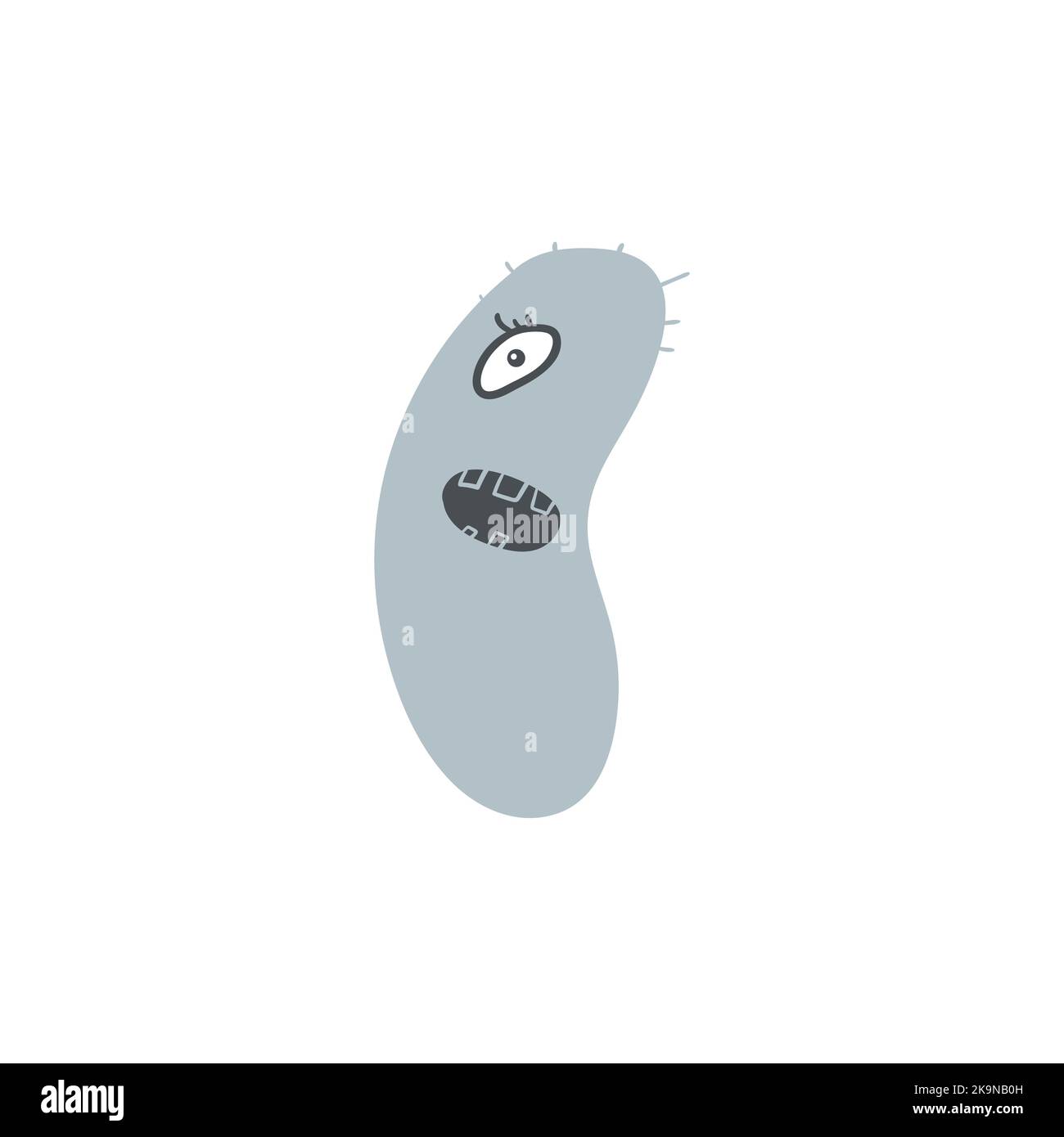 Funny hand drawn gray monster or ghost cartoon character Stock Vector ...