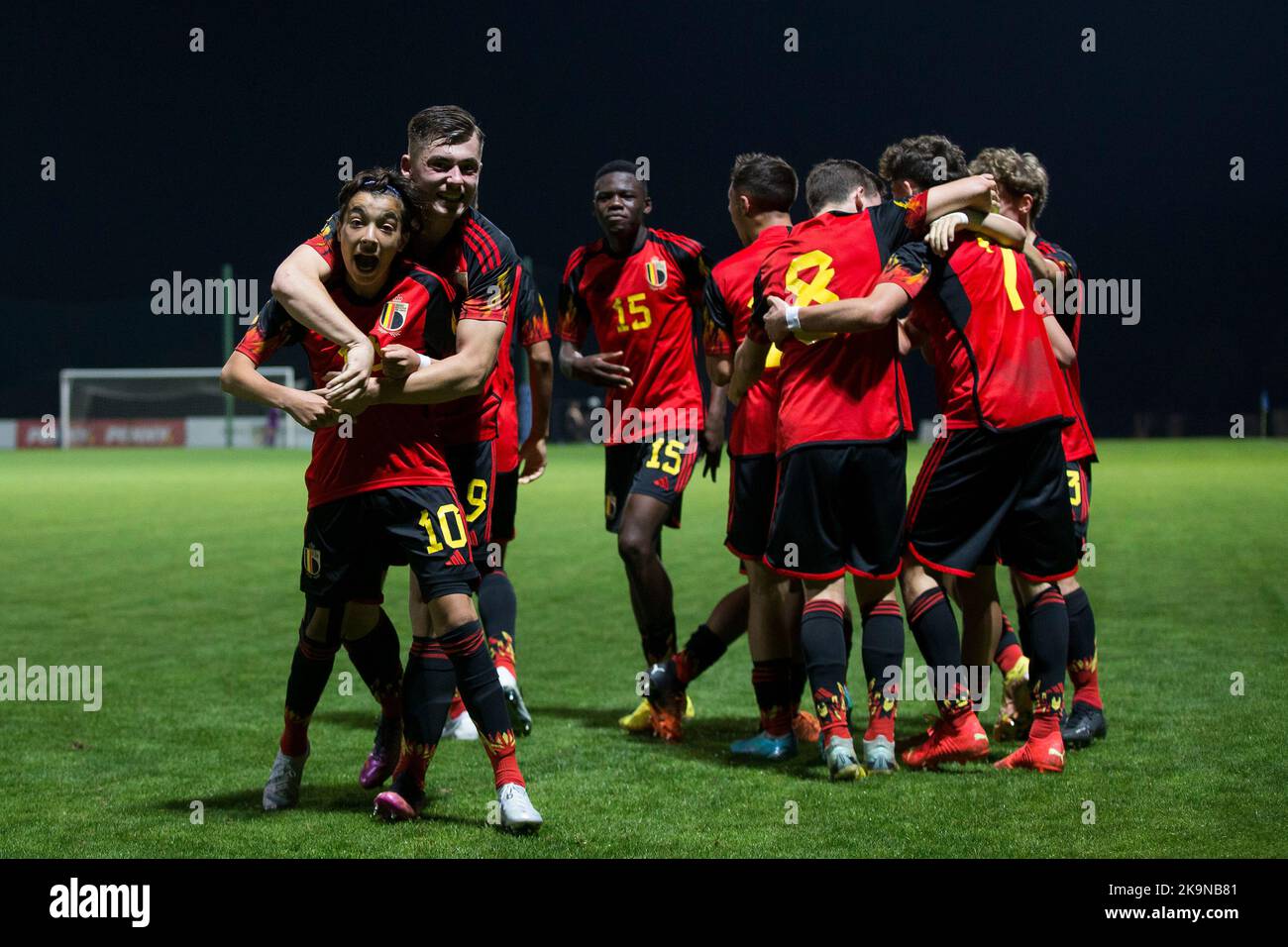 Belgium's Matteo Filorizzo, Belgium's Rayane Bounida a soccer game ...