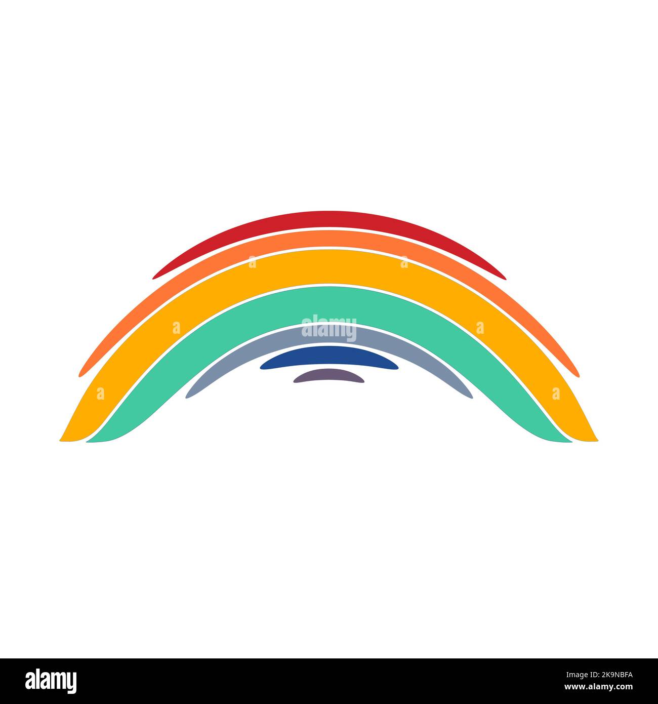 Stylized rainbow illustration on white background Stock Vector Image ...