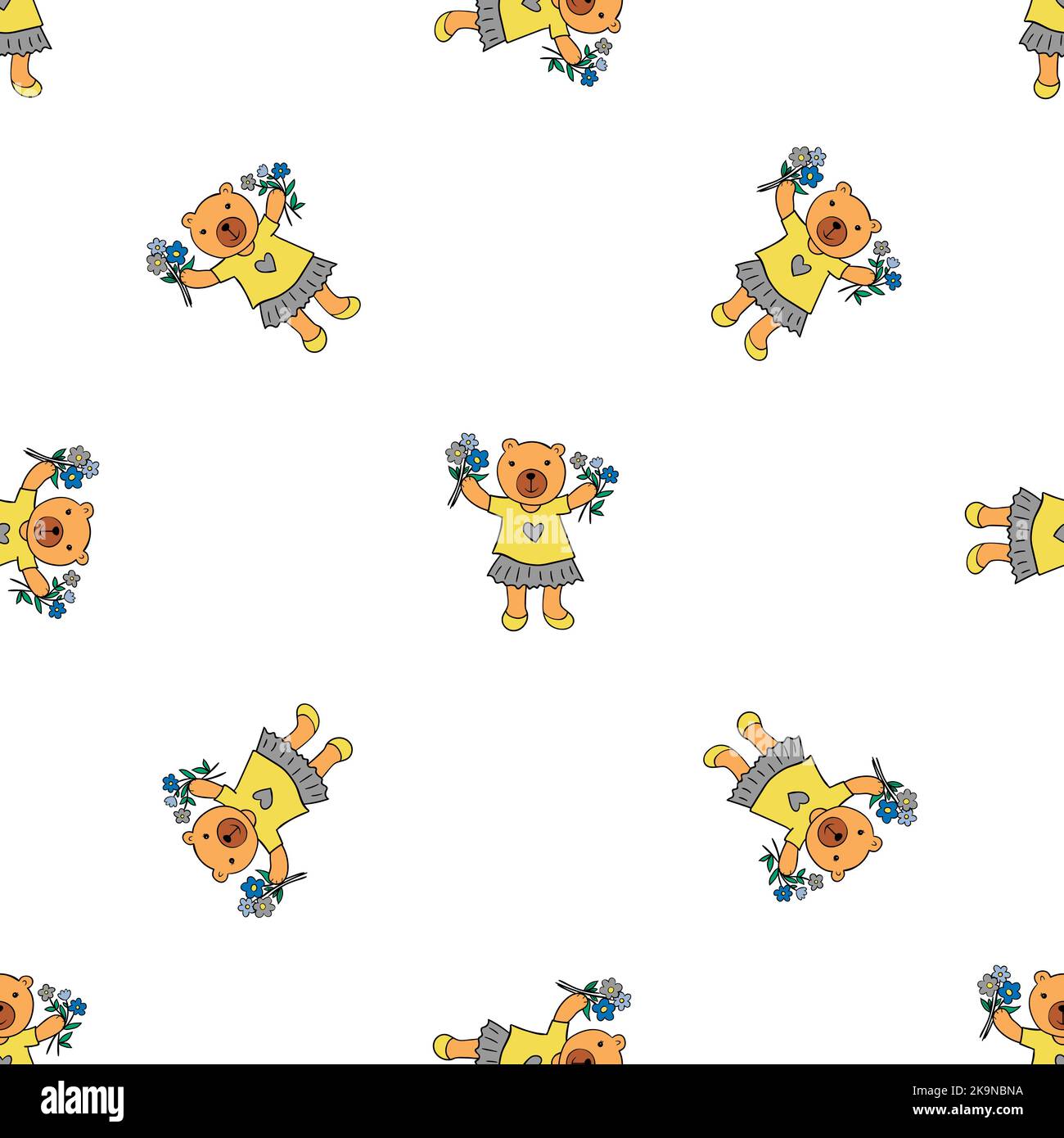 Seamless background with cute bears. Cartoon characters. Decorative ...