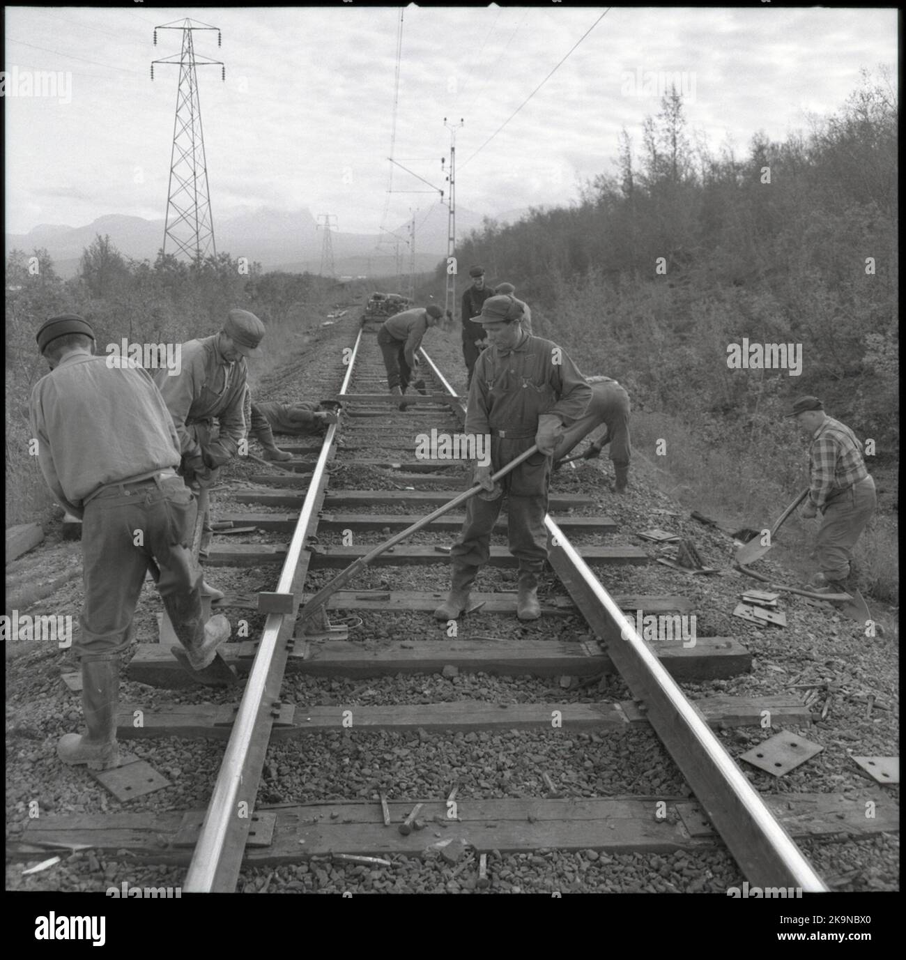 Reflement of the Malmbanan Kiruna-Riks limit Stock Photo - Alamy