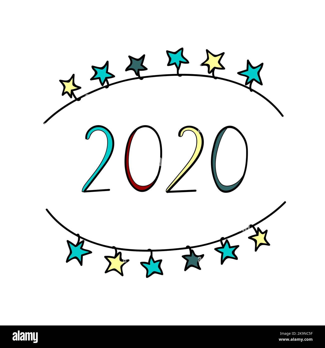 2020 numbers. New year design elements on white background. Vector ...