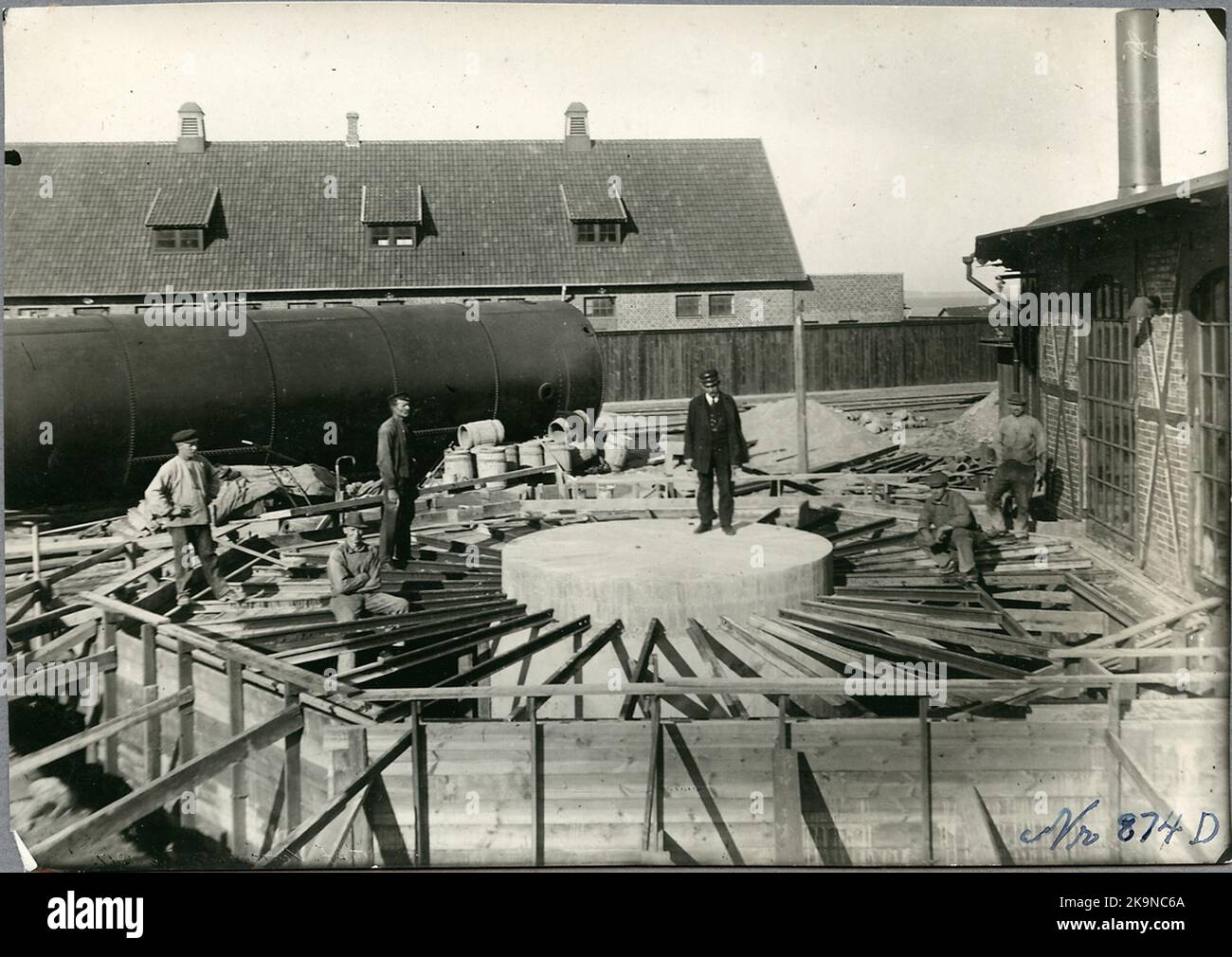 Construction of the foundation for the water tower in Helsingborg Stock ...