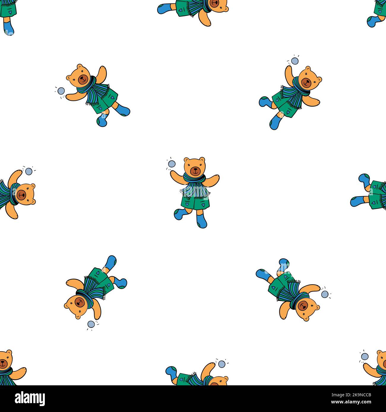 Seamless background with cute bears. Cartoon characters. Decorative ...