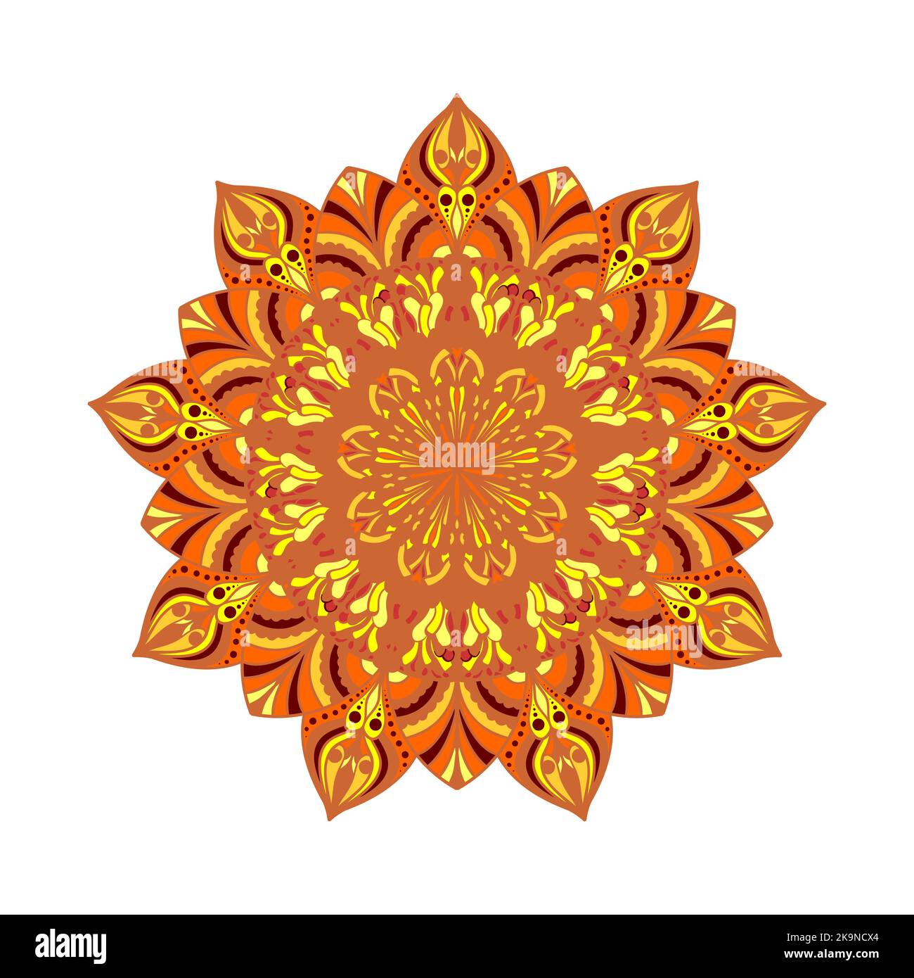 Ornamental bright mandala pattern in circle. Decorative round ...