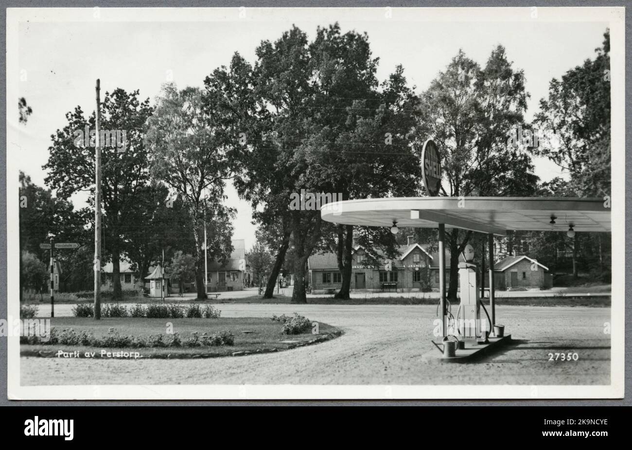 Shell gas station and railway station in Perstorp Stock Photo - Alamy