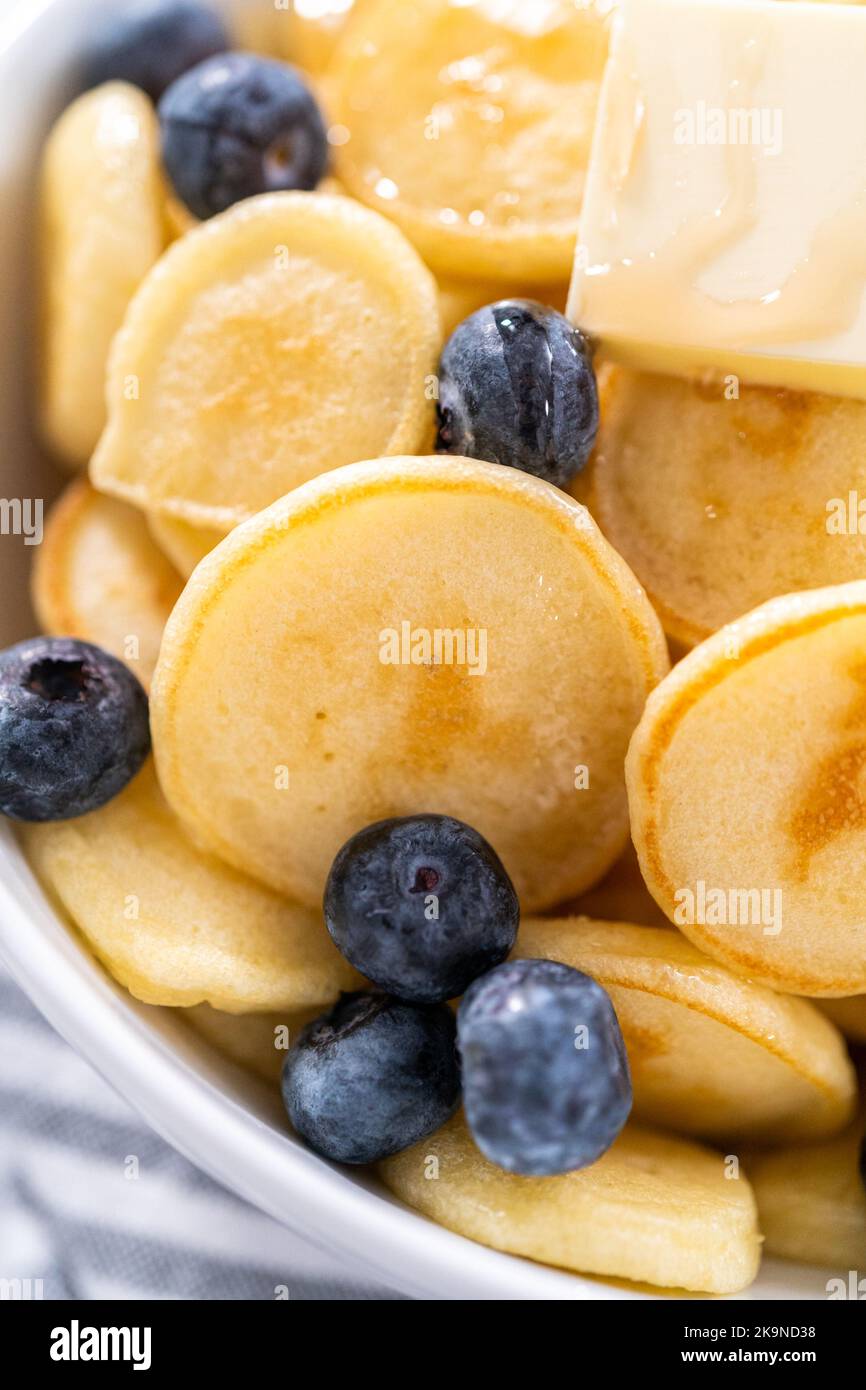 Mini pancake cereal Stock Photo - Alamy