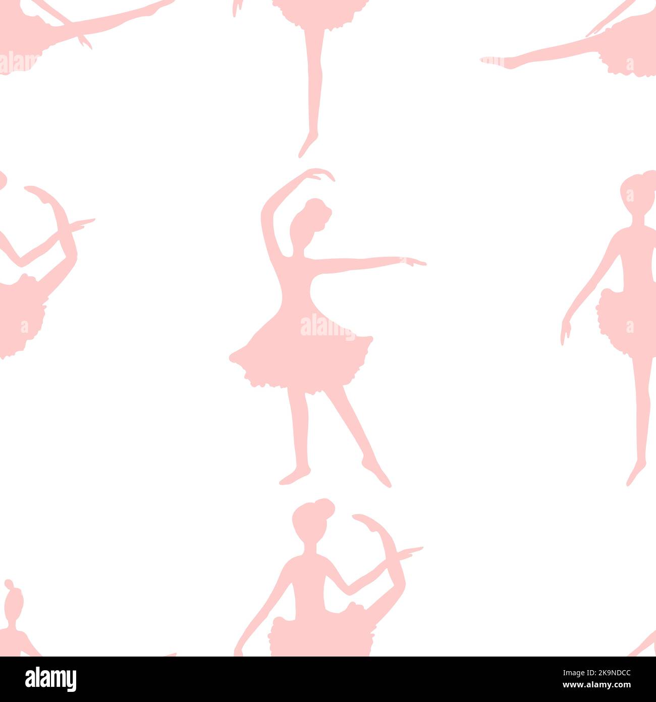 Seamless decorative background. Dancing ballerina silhouettes pattern ...