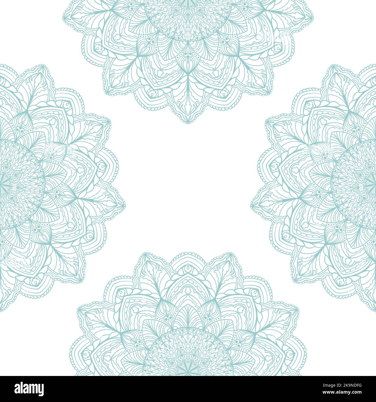 Ornamental mandala seamless pattern. Decorative background with hand ...