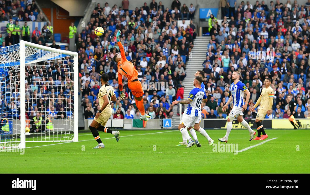 Brighton, UK. 29th Oct, 2022. Robert Sanchez Goalkeeper of Brighton and ...