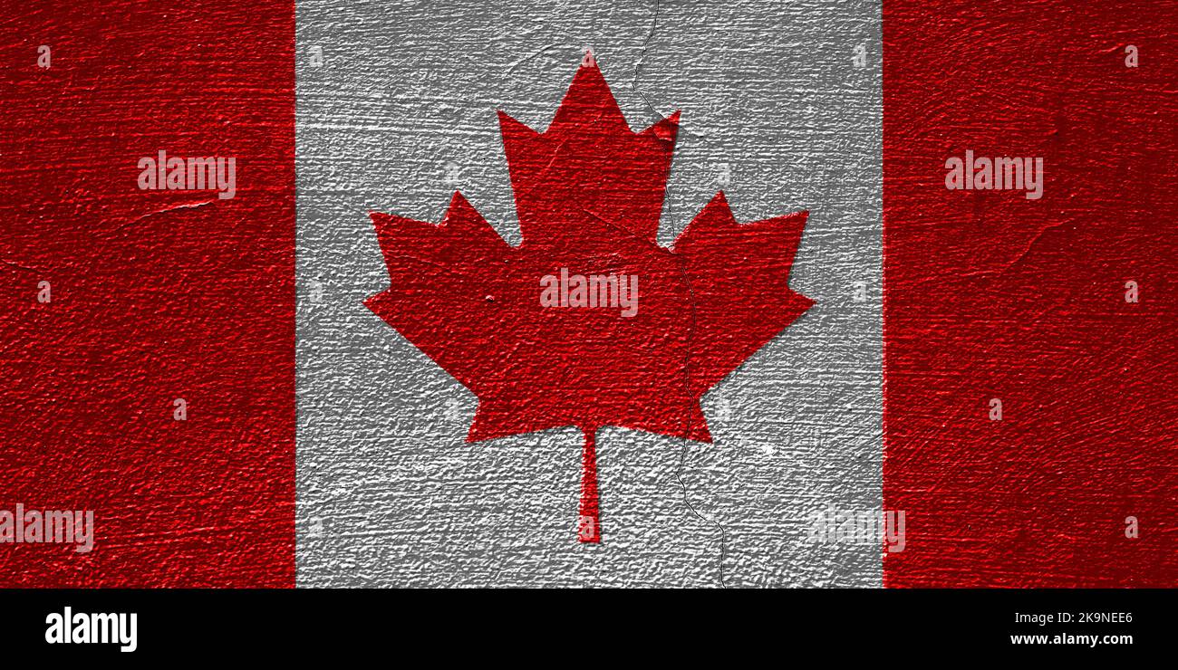 Canada flag on the texture. Concept collage Stock Photo - Alamy