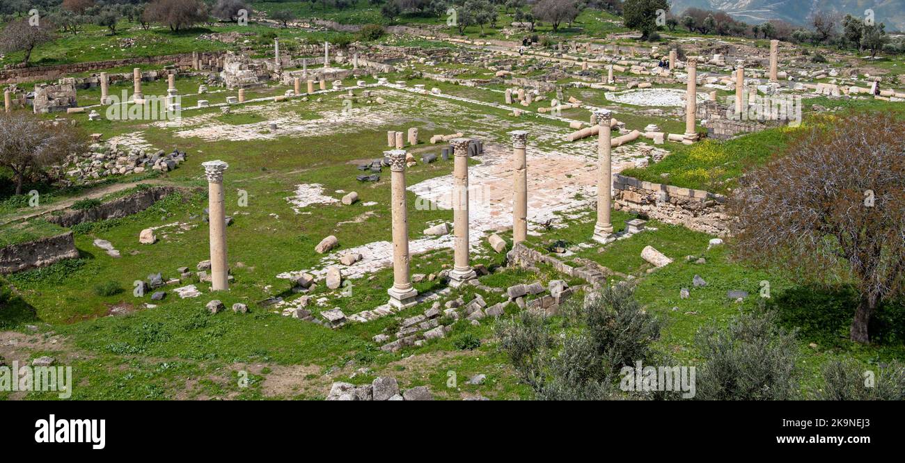 Remains of North Theatre Umm Qais (Gadara) Jordan Stock Photo - Alamy