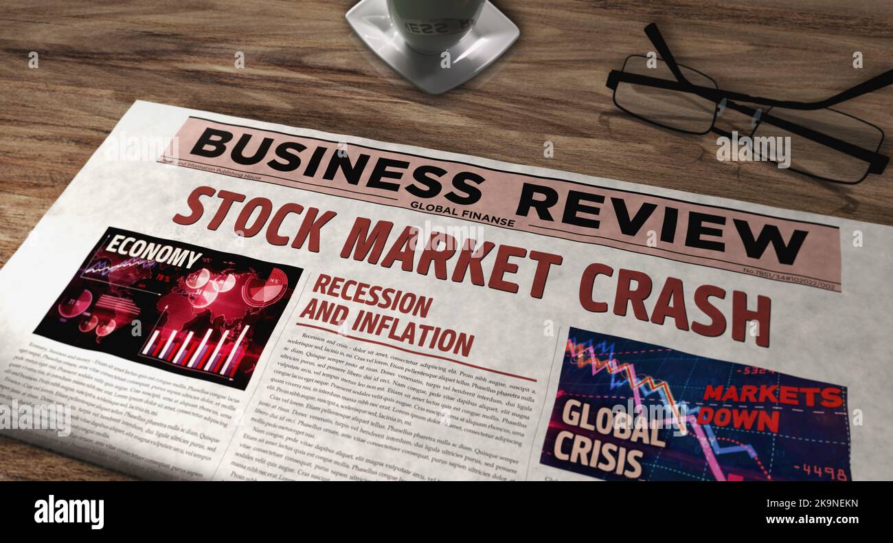 Stock market crash, recession and business crisis daily newspaper on ...