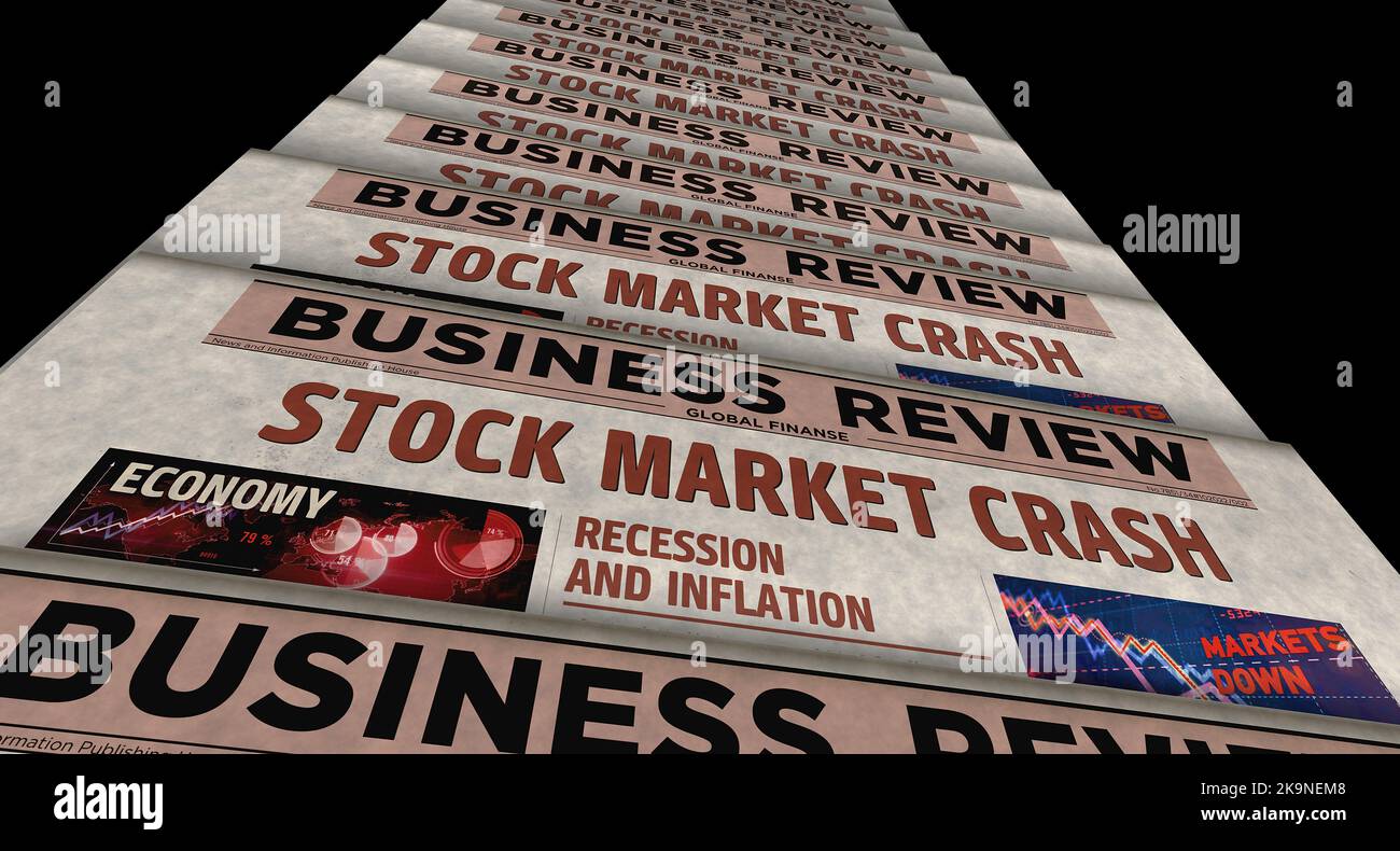 Stock market crash, recession and business crisis vintage news and ...