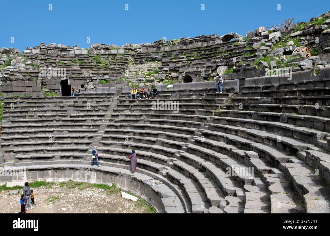 Visitors West Theatre or Roman Amphitheatre Umm Qais (Gadara) Jordan ...