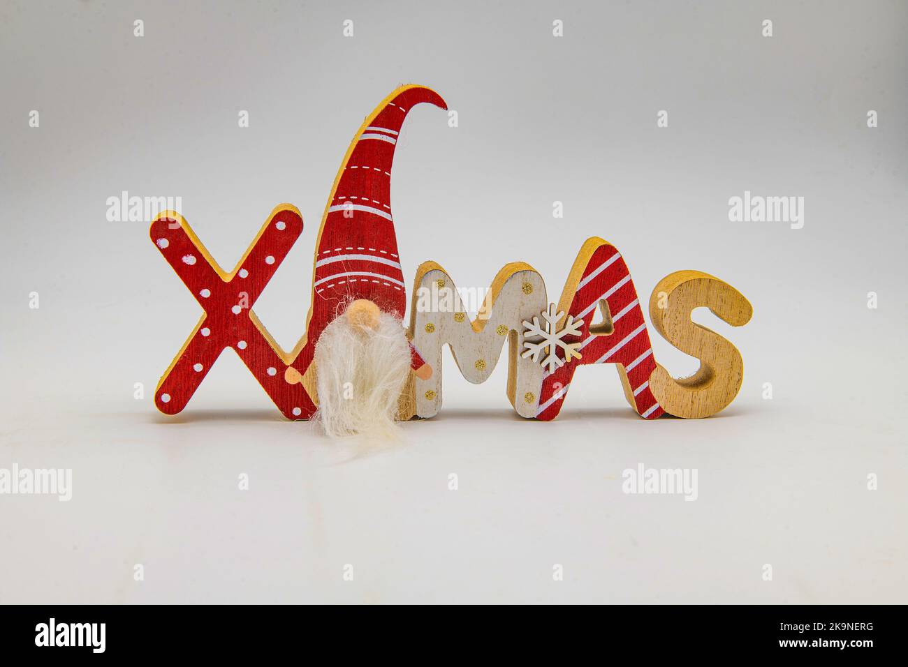 Wooden xmas sign isolated on a white background Stock Photo - Alamy