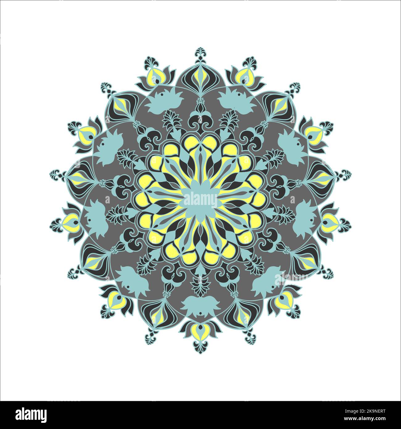 Abstract vector mandala decorative pattern in circle in northern style ...