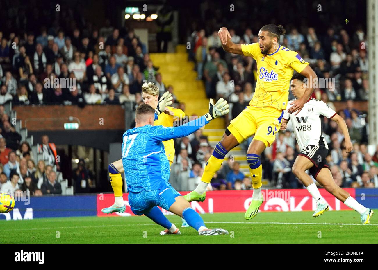 Everton's Dominic Calvert-Lewin attempts a shot on goal during the ...