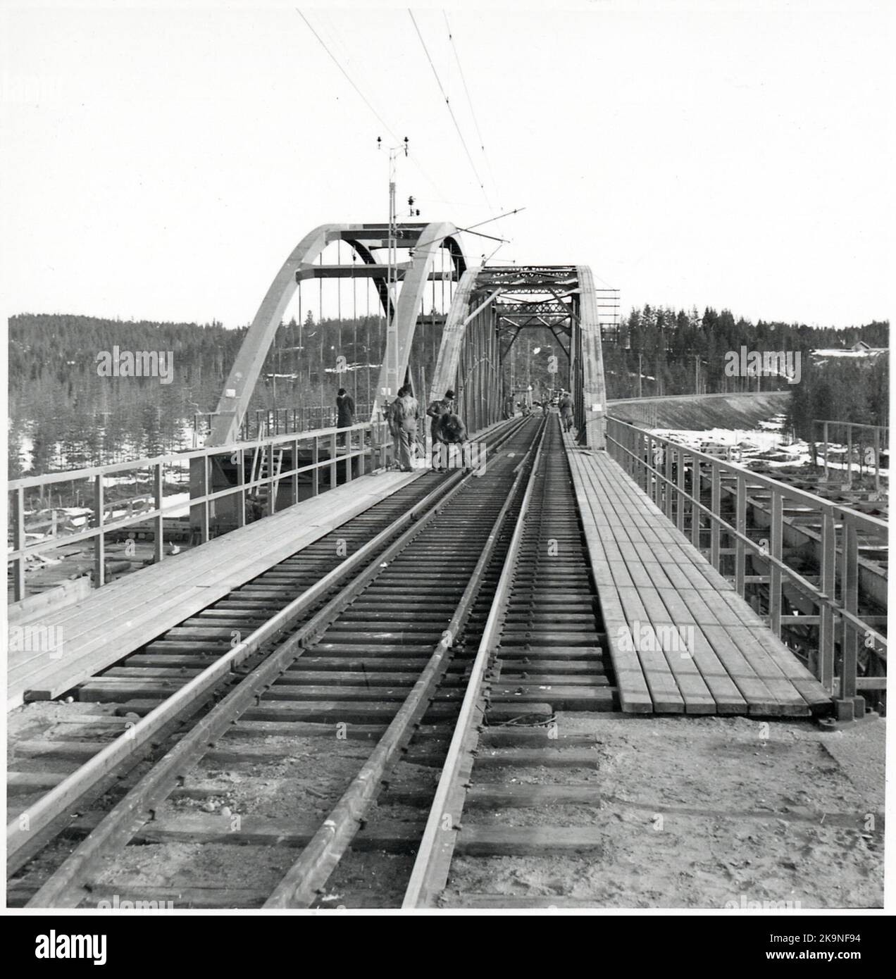 Construction of a new bridge over the Skellefte River on the line ...