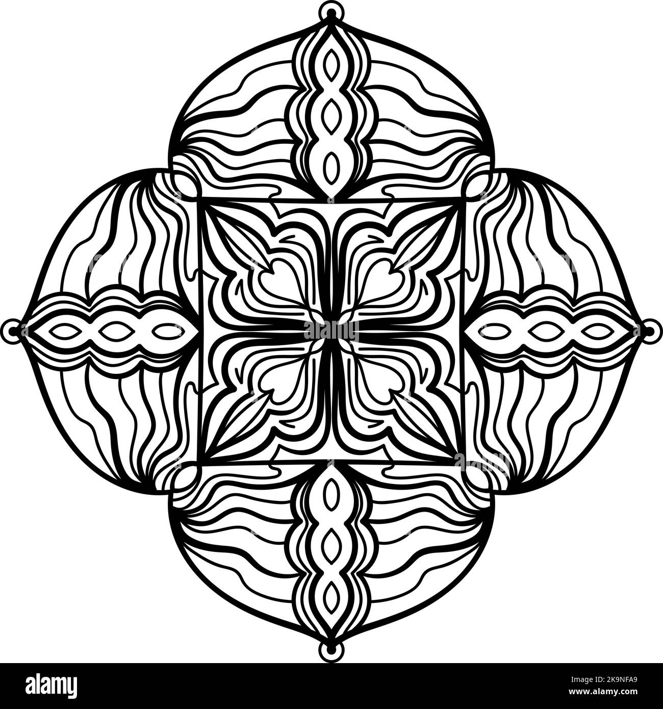 Abstract mandala design. Decorative round pattern. Coloring book page ...
