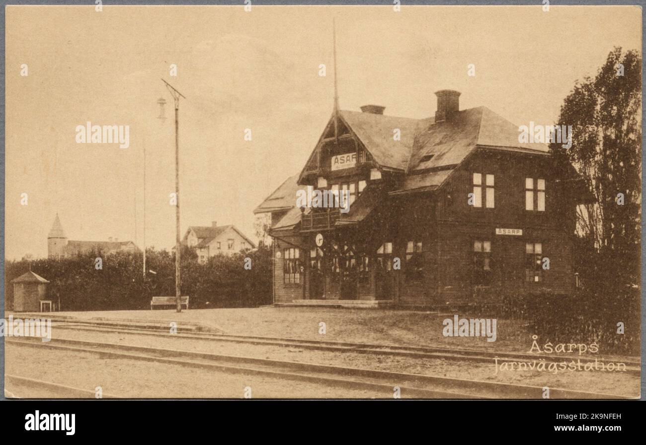 The railway station in Åsarp Stock Photo - Alamy