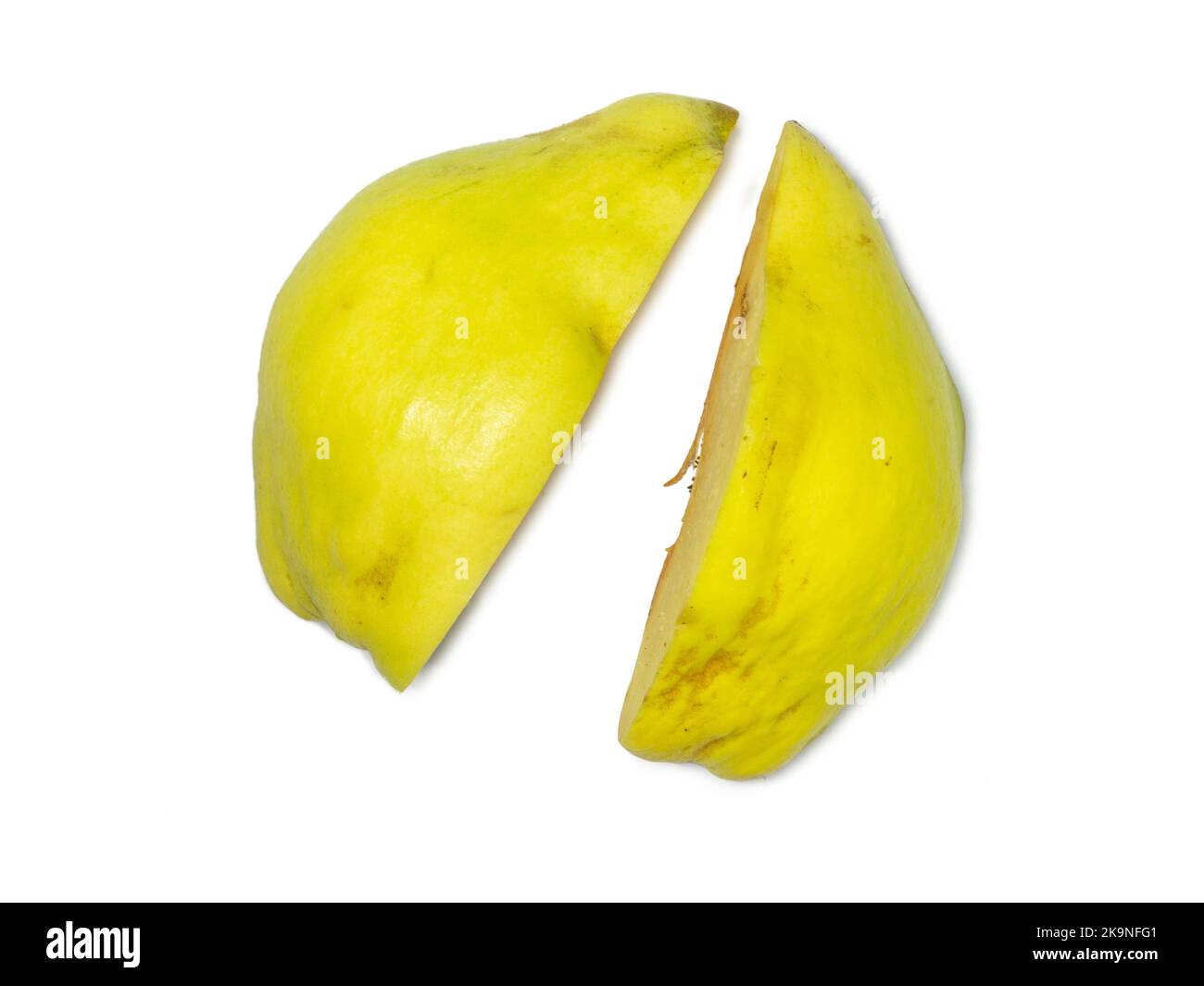 Quince slices. Ripe slices of tart sour fruit. Sliced quince. The pulp ...