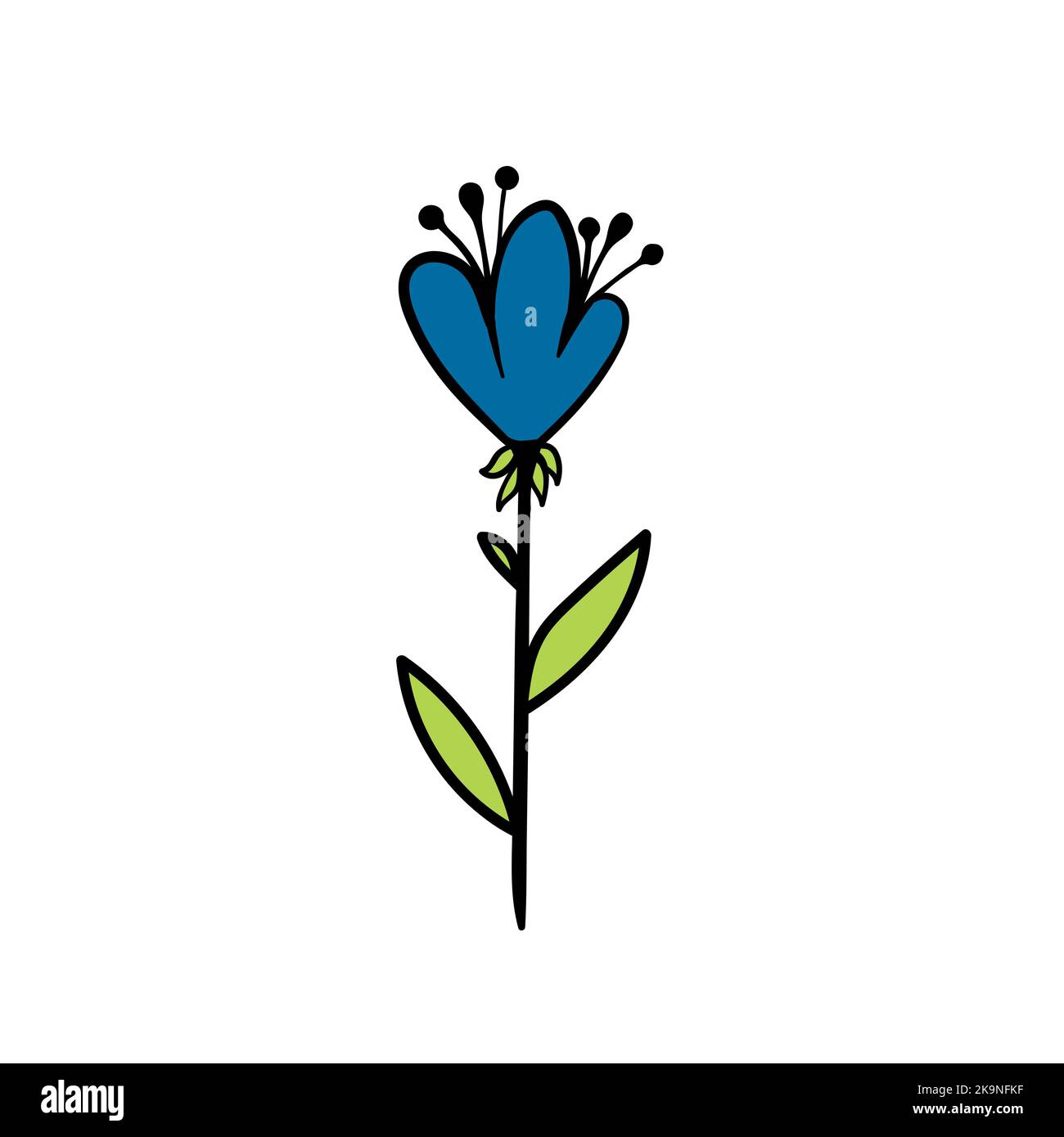 Vector illustration of a flower in cartoon style on a white background ...