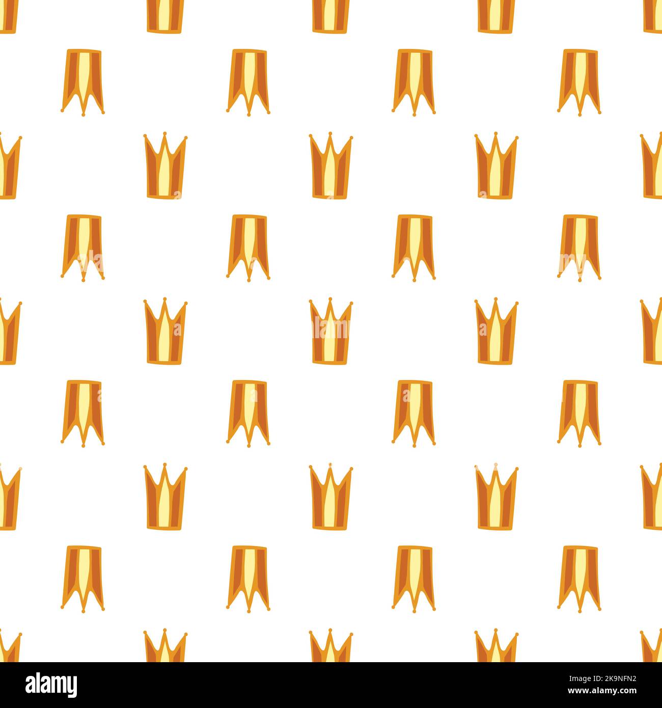 Vector seamless pattern with crowns in cartoon style. Can be used for ...