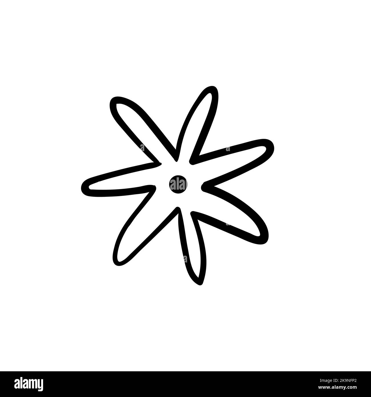 Vector illustration of a flower in cartoon style on a white background ...