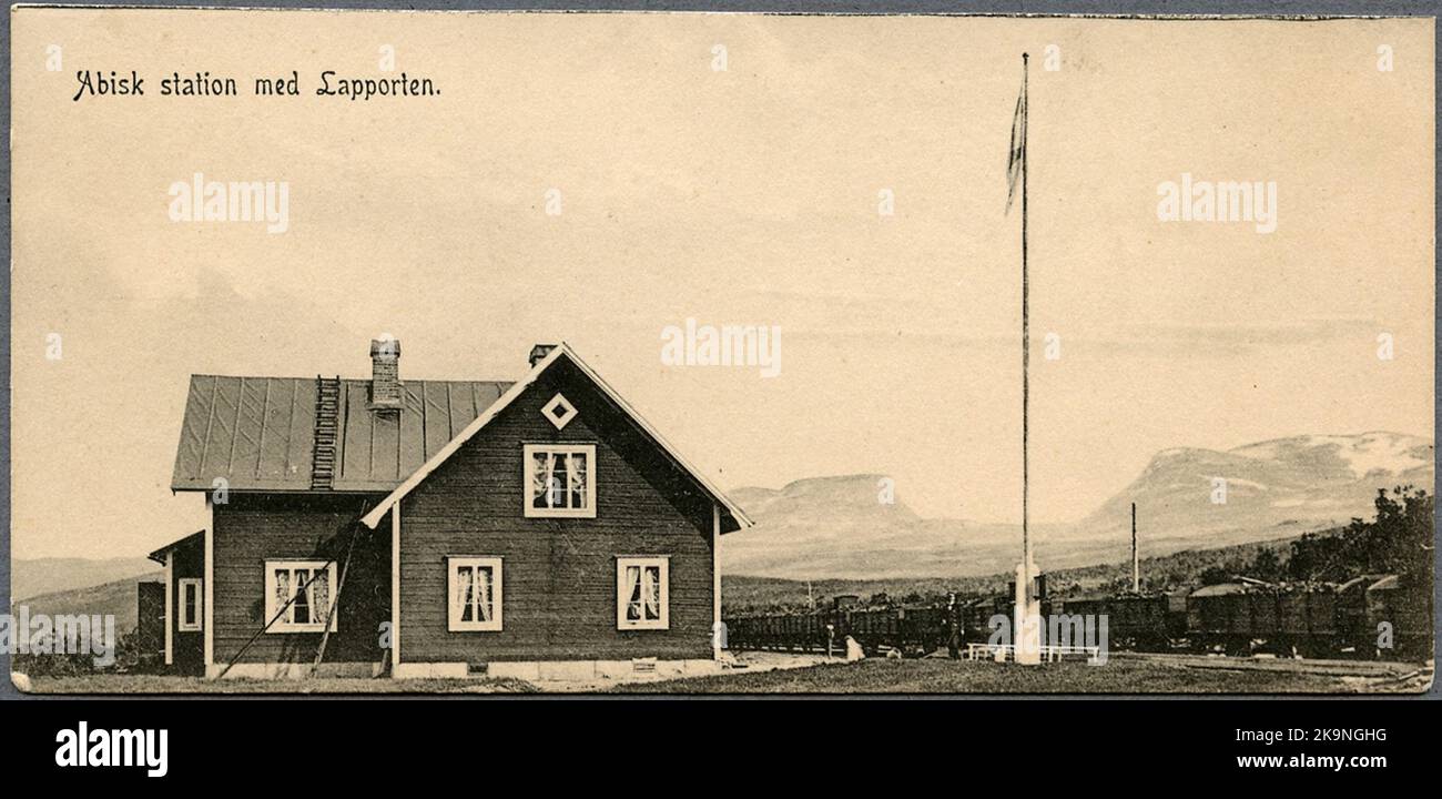 Abisko station with Lapporten Stock Photo - Alamy