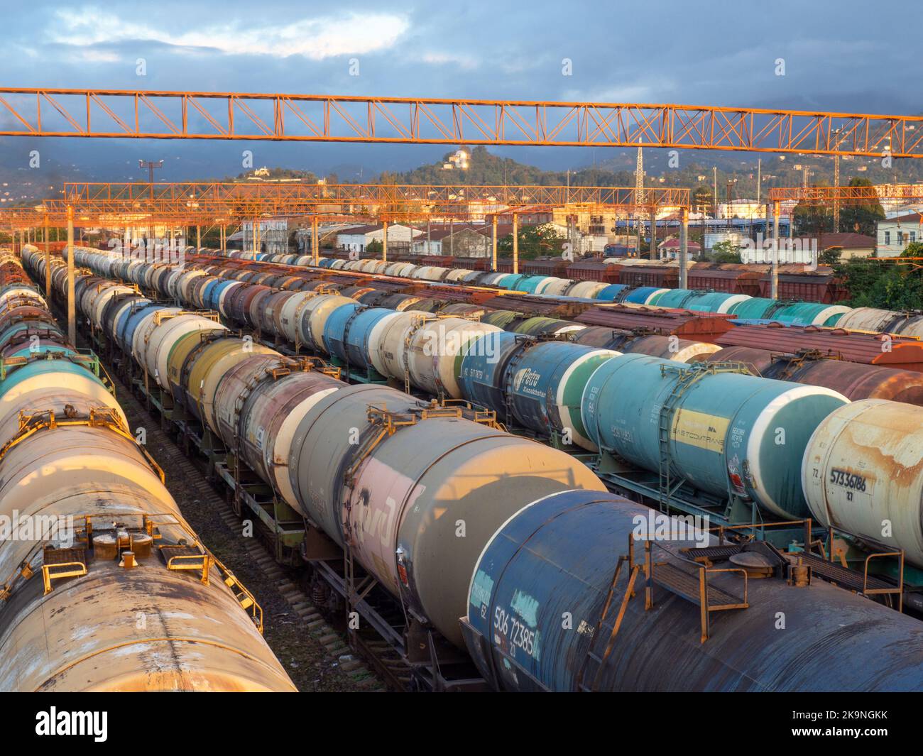 Batumi, Georgia. 10.18.2022 Tanks with fuel on the railway tracks at ...
