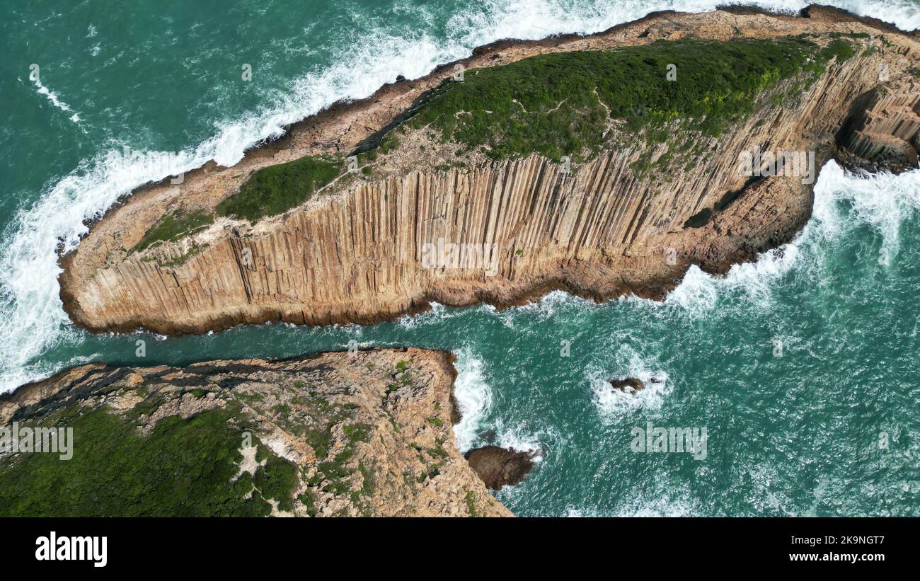 Early cretaceous rhyolitic columnar rock formation hi-res stock ...