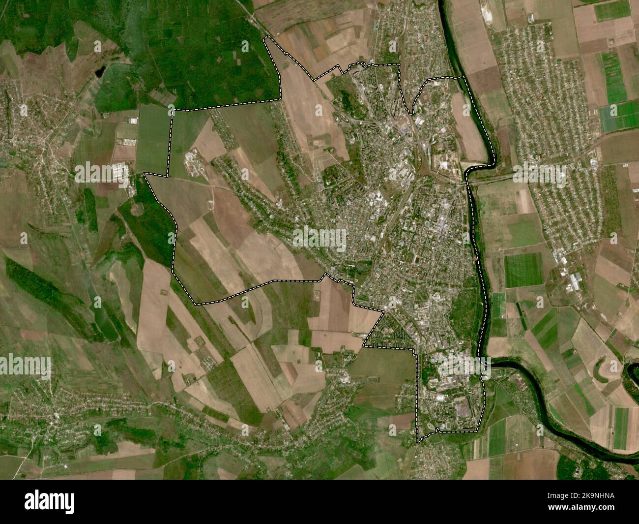 Bender, city of Moldova. Low resolution satellite map Stock Photo - Alamy